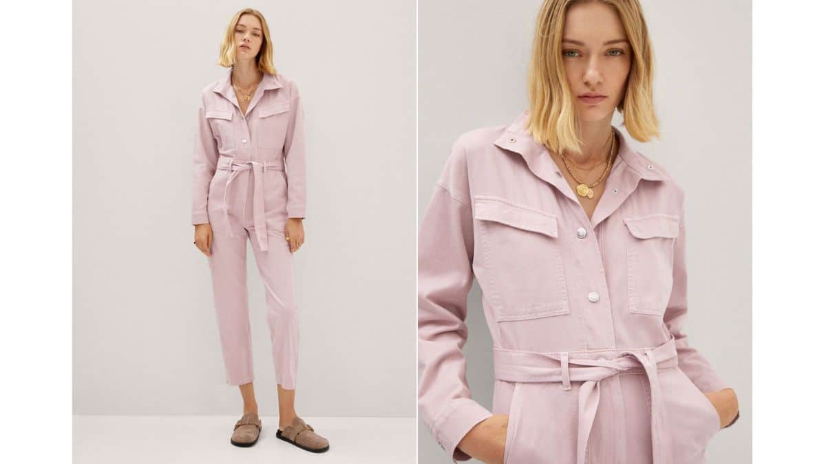 Mango: cette sublime combinaison en jean rose pastel est exceptionnelle ...